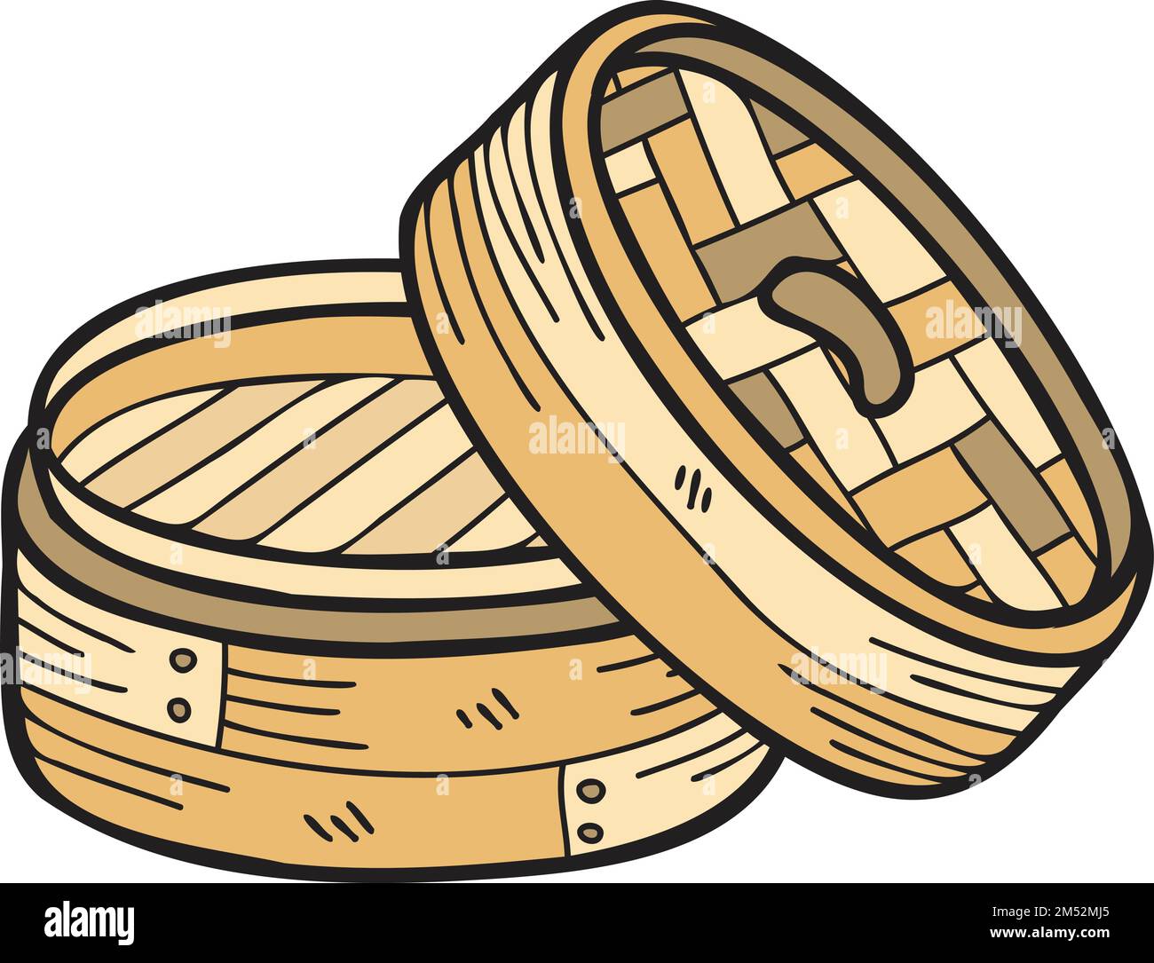 Hand Drawn bamboo tray for Chinese and Japanese food illustration ...