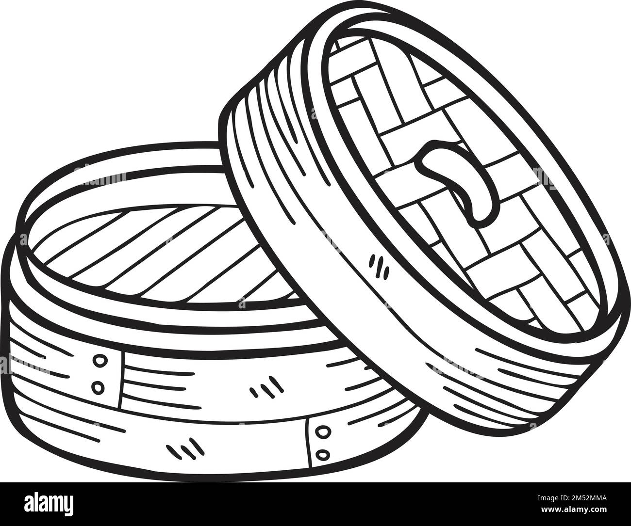 Hand Drawn bamboo tray for Chinese and Japanese food illustration ...