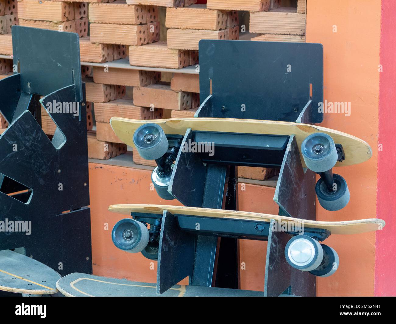 Brown skateboarding and skating rinks Stock Photo - Alamy