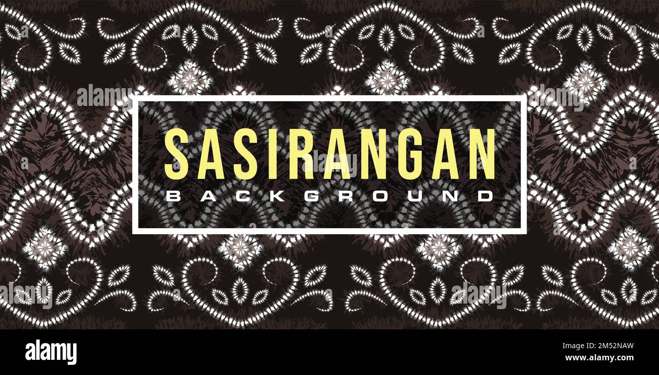 Sasirangan, tie and dye traditional art from South Borneo in vector ...