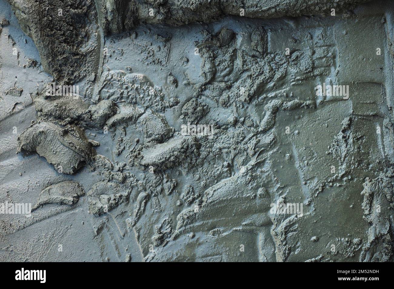 Liquid cement solution. View from top. Close-up building material ...