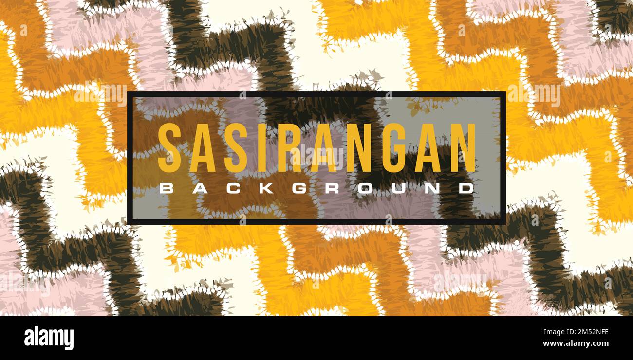 Sasirangan, tie and dye traditional art from South Borneo in vector ...