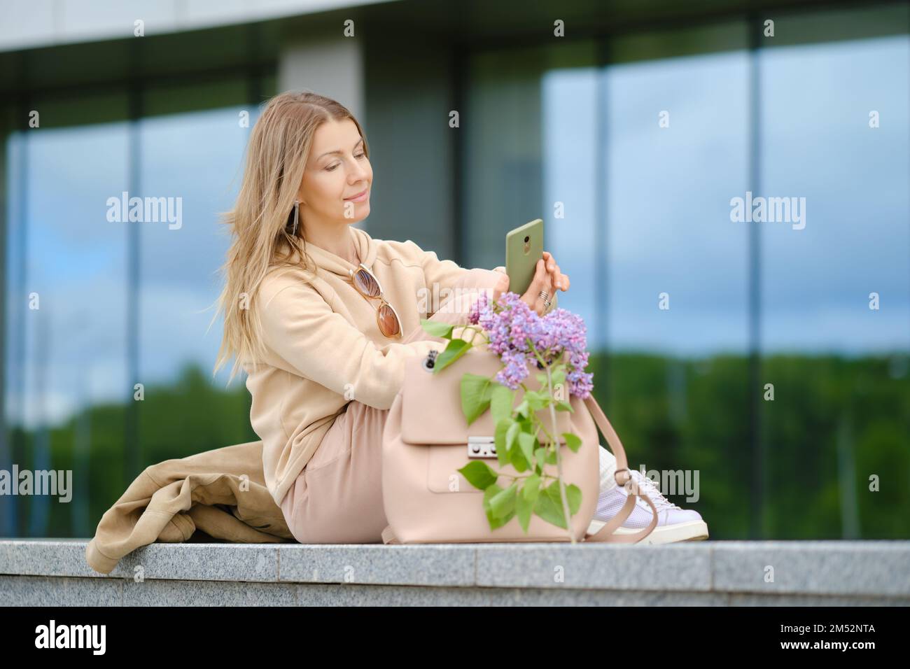Aged woman making call hi-res stock photography and images - Alamy