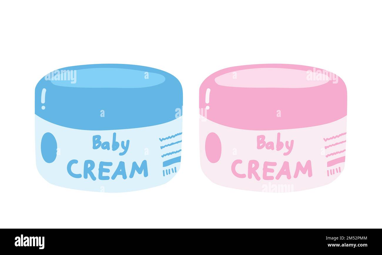 Baby cream bottle clipart. Simple cute blue and pink bottle of baby ...