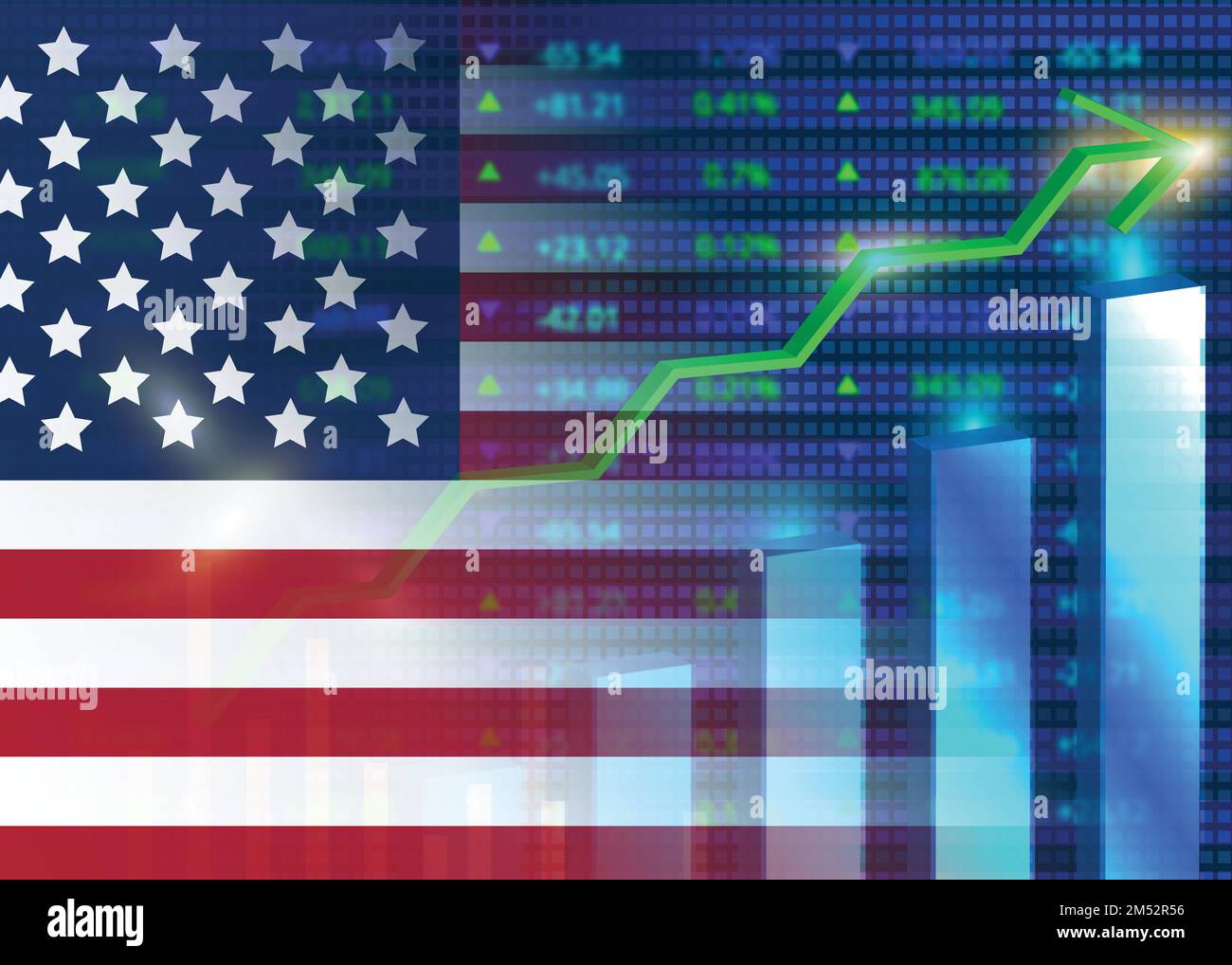 Economic growth in US.America's stock market.United States of American ...