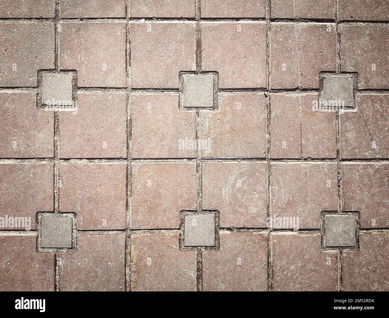 close-up . fragment of pavement pavement with decorative tiles Stock ...