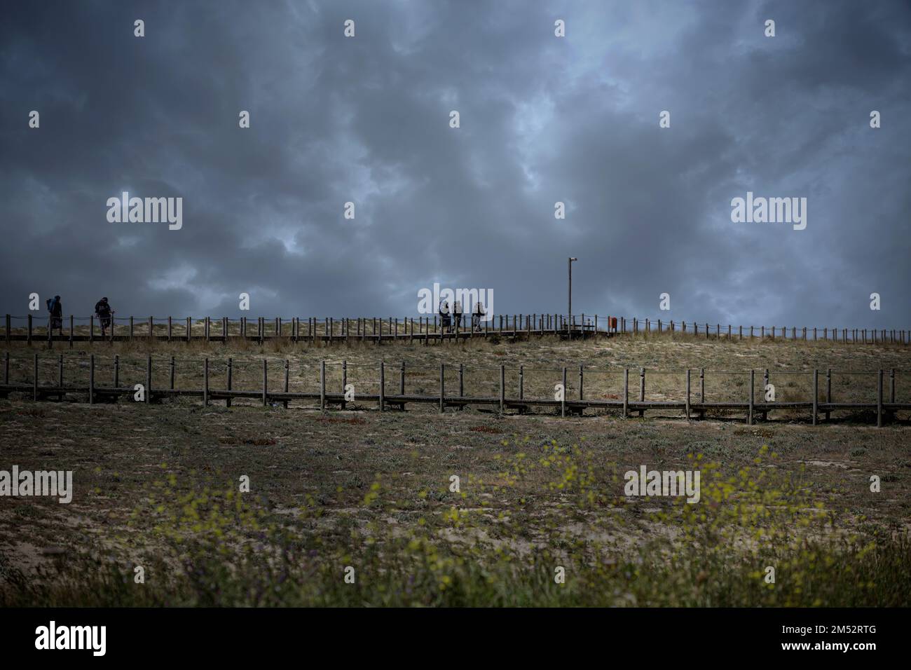 Nuns pilgrins on the portuguese way of Santiago by the coast Stock ...