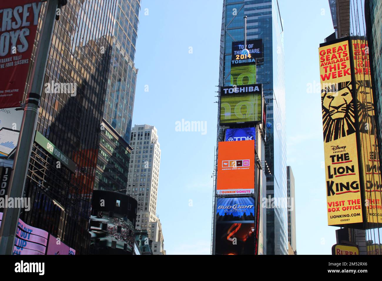 The Times Square with big screens in the central part of Manhattan in ...