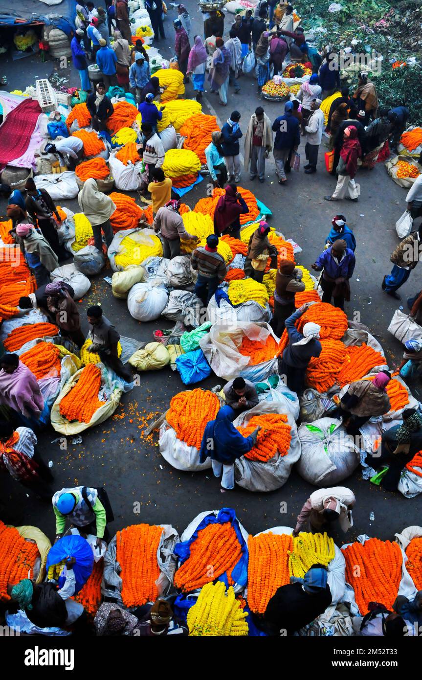 Mallick Ghat is one of the biggest flower markets in Asia. Early ...