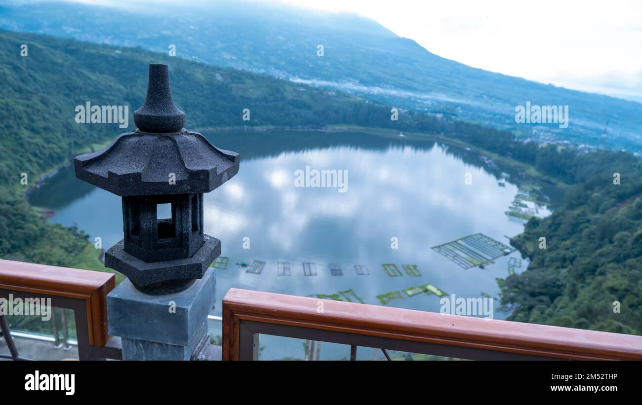 Classic decorative lights with a background of natural scenery in ...