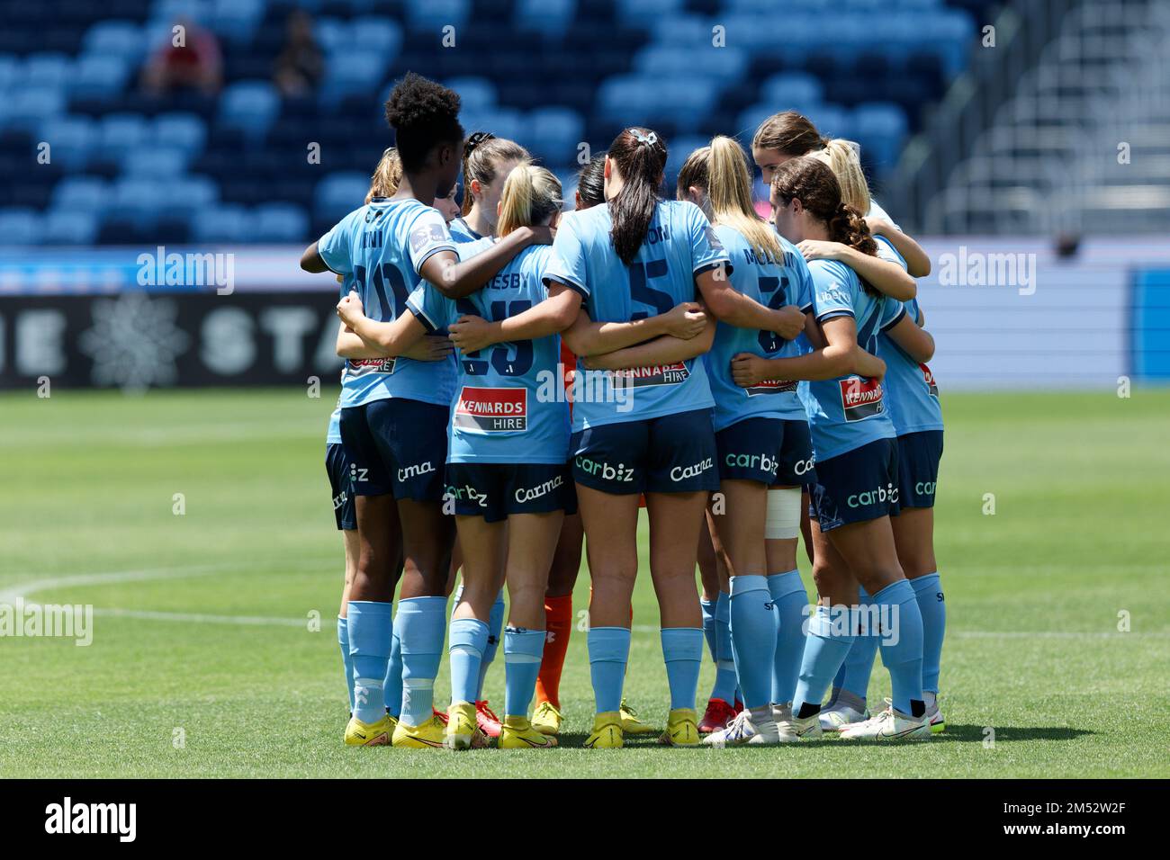 Sydney, Australia. 24th Dec 2022. The Sydney FC players huddle together ...