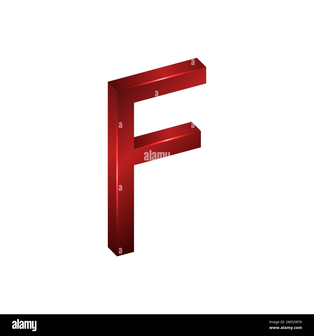 Letter F character in a realistic 3D icon style Vector Illustration ...