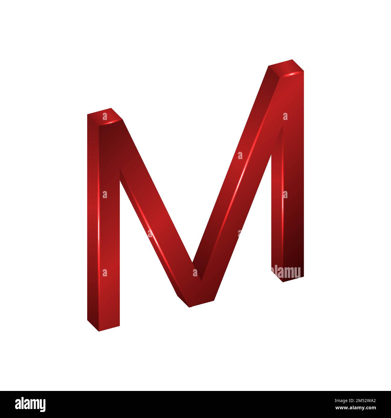 Letter M character in a realistic 3D icon style Vector Illustration ...