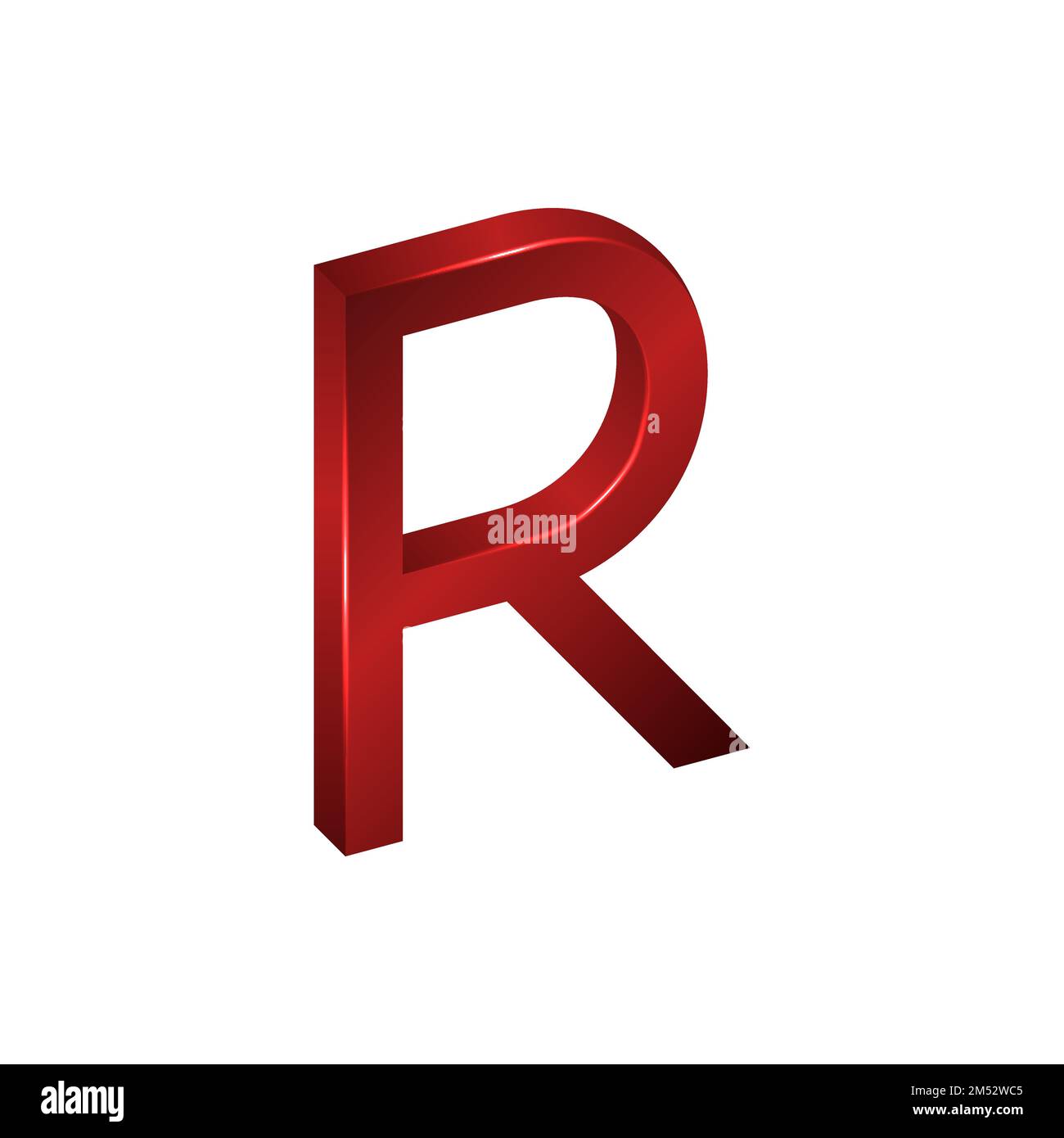 Letter R character in a realistic 3D icon style Vector Illustration ...