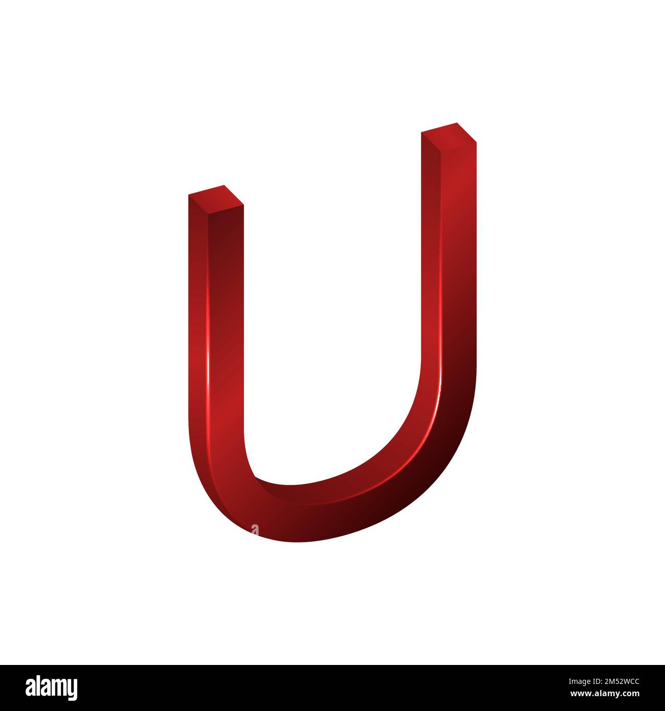 Letter U character in a realistic 3D icon style Vector Illustration ...