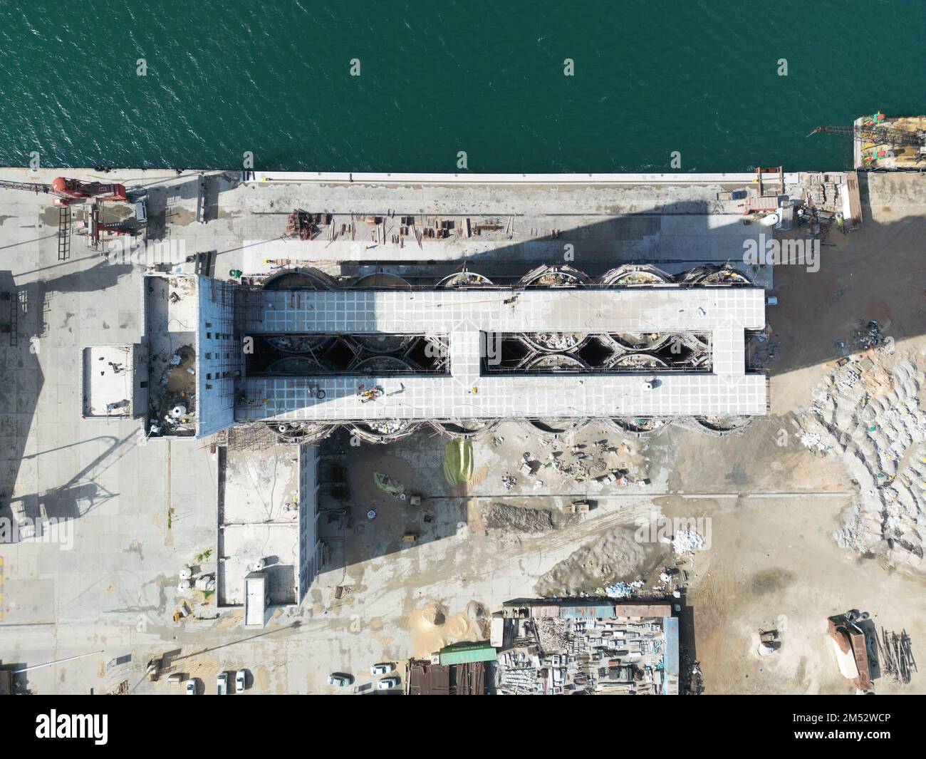 Grain silos appear in Misurata in the maintenance phase, where closed ...
