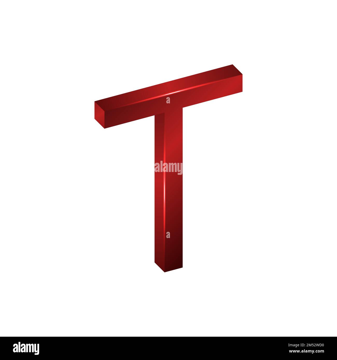 Letter T character in a realistic 3D icon style Vector Illustration ...