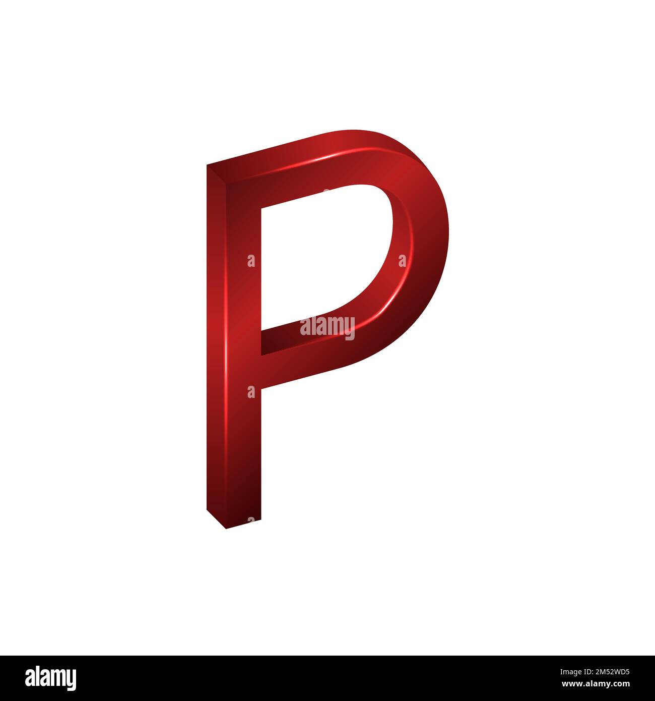 Letter P character in a realistic 3D icon style Vector Illustration ...