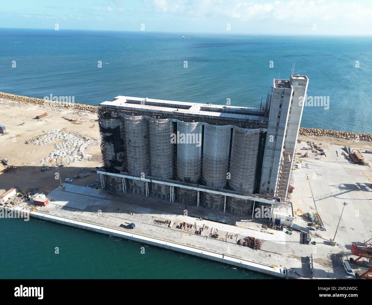 Grain silos appear in Misurata in the maintenance phase, where closed ...