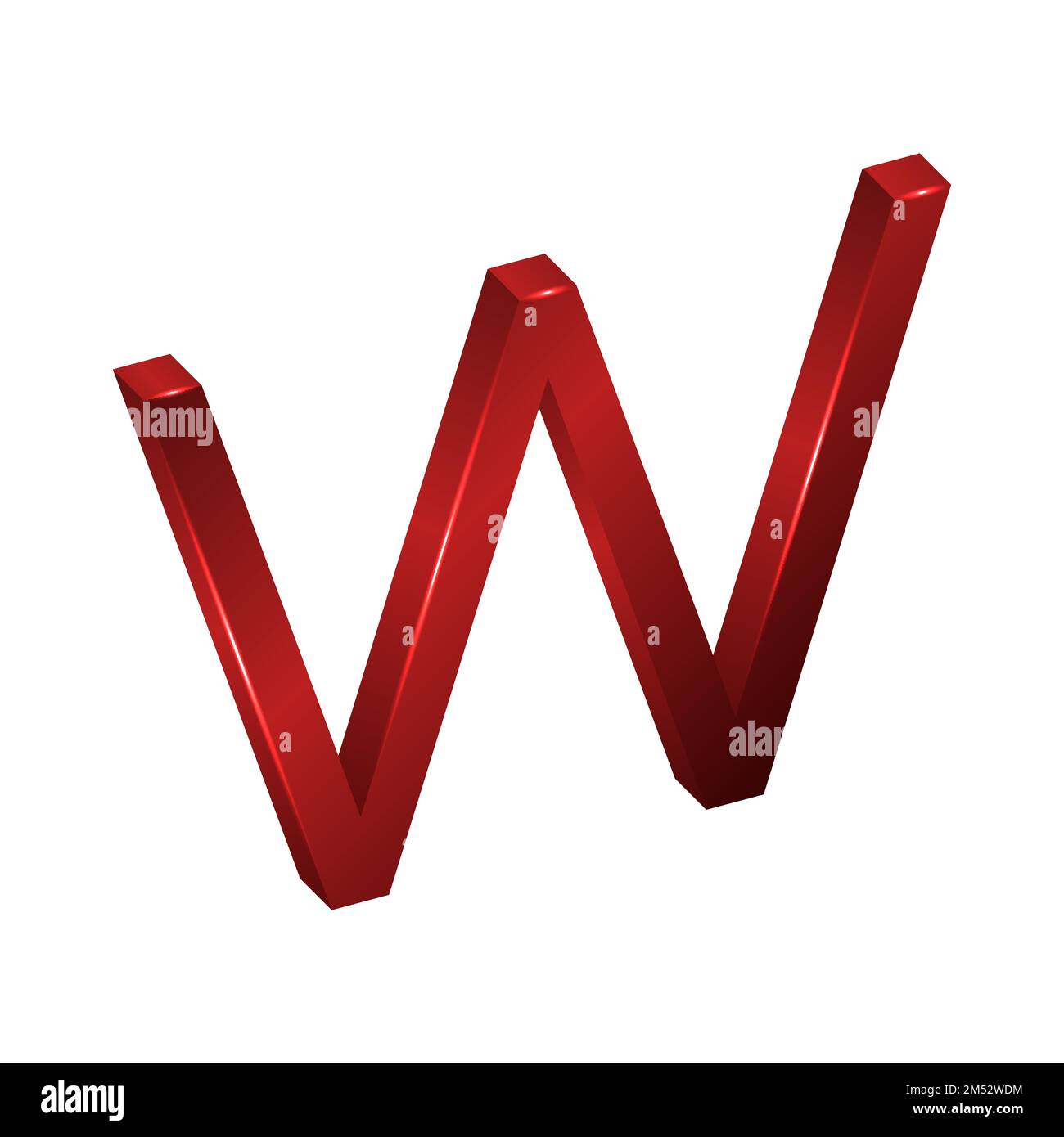 Letter W character in a realistic 3D icon style Vector Illustration ...