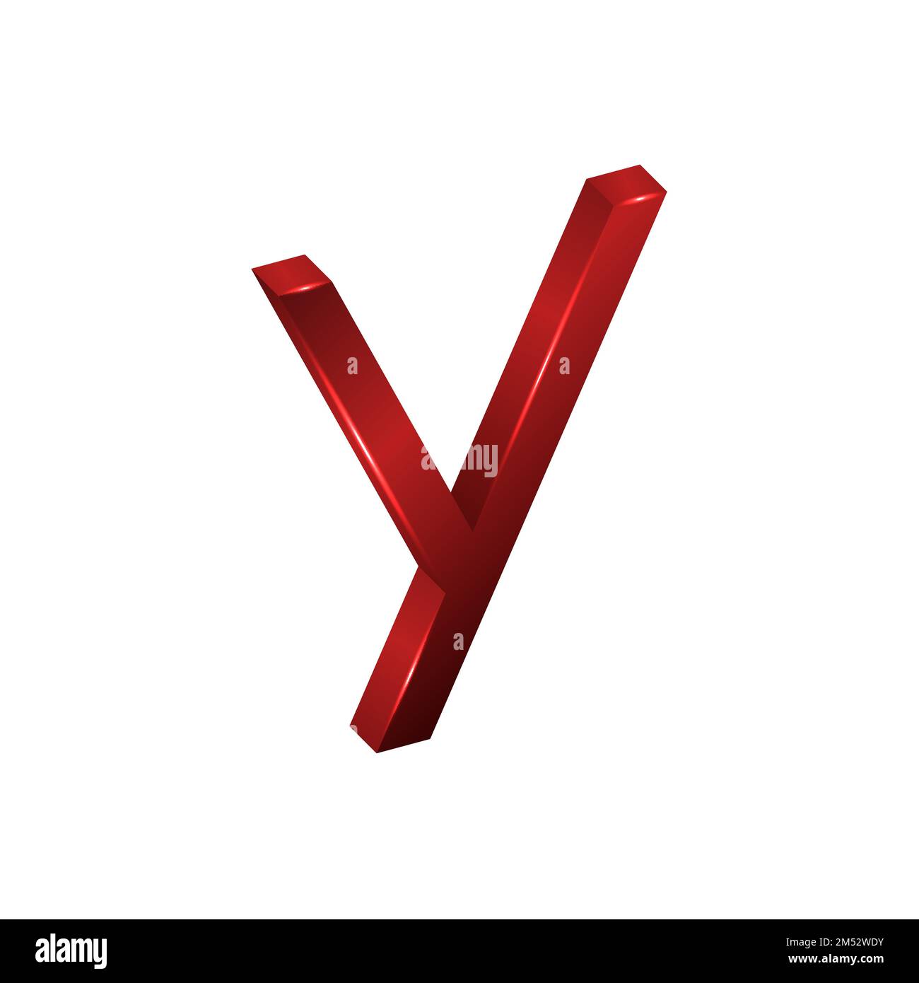 Letter Y character in a realistic 3D icon style Vector Illustration ...