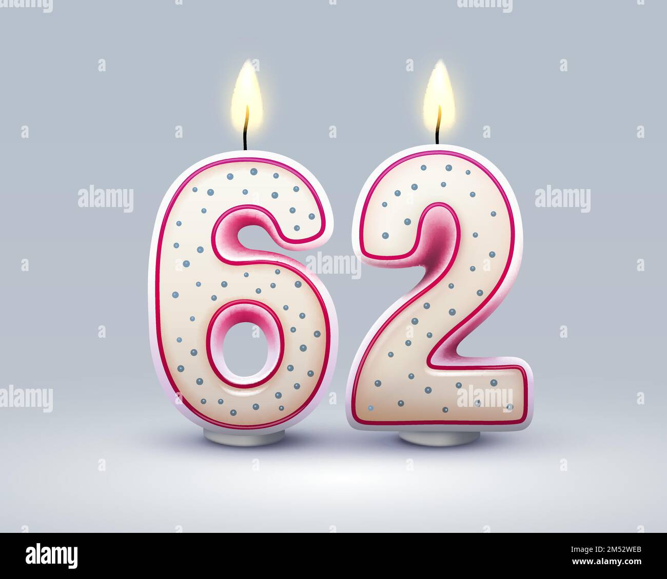 Happy Birthday years. 62 anniversary of the birthday, Candle in the ...