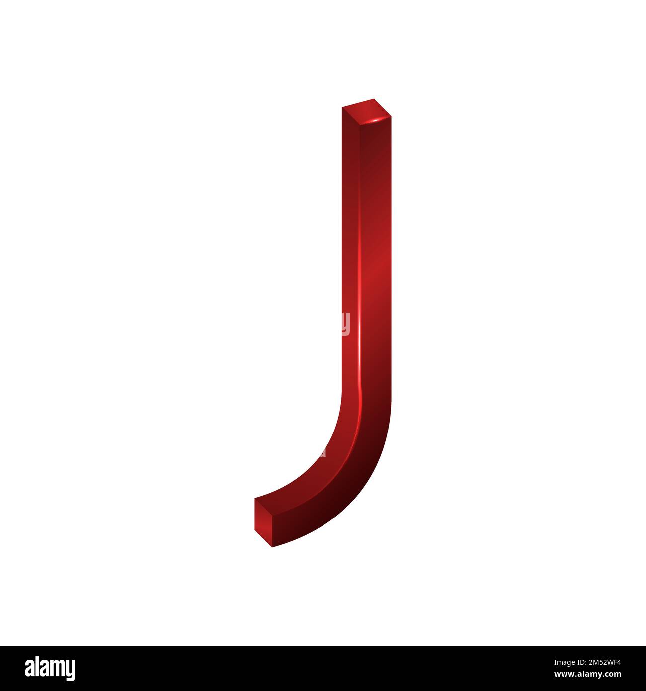 Letter J character in a realistic 3D icon style Vector Illustration ...