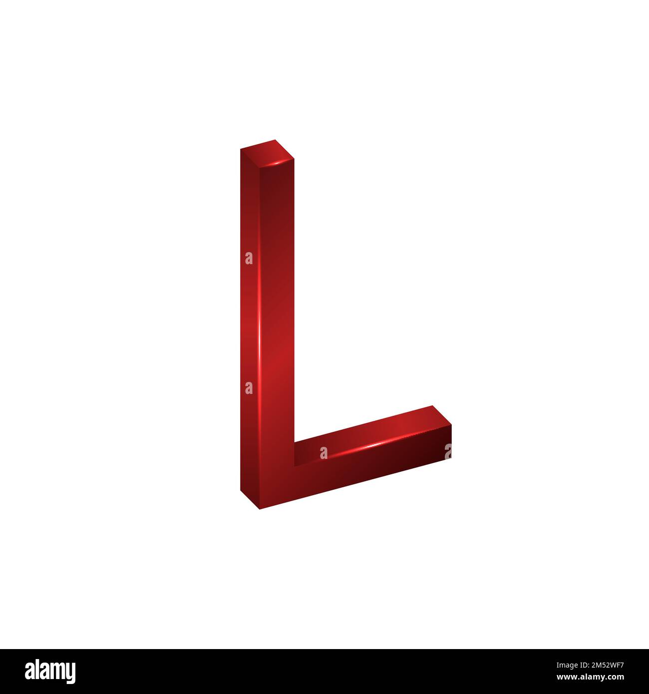 Letter L character in a realistic 3D icon style Vector Illustration ...