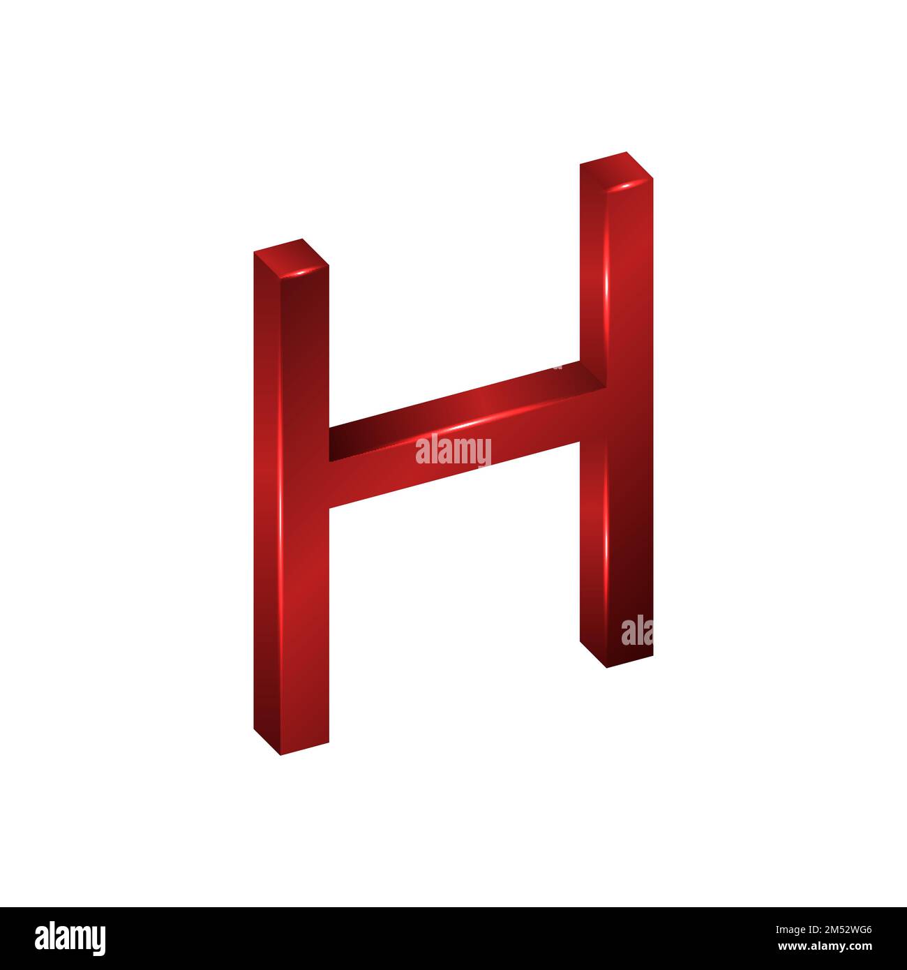 Letter H character in a realistic 3D icon style Vector Illustration ...