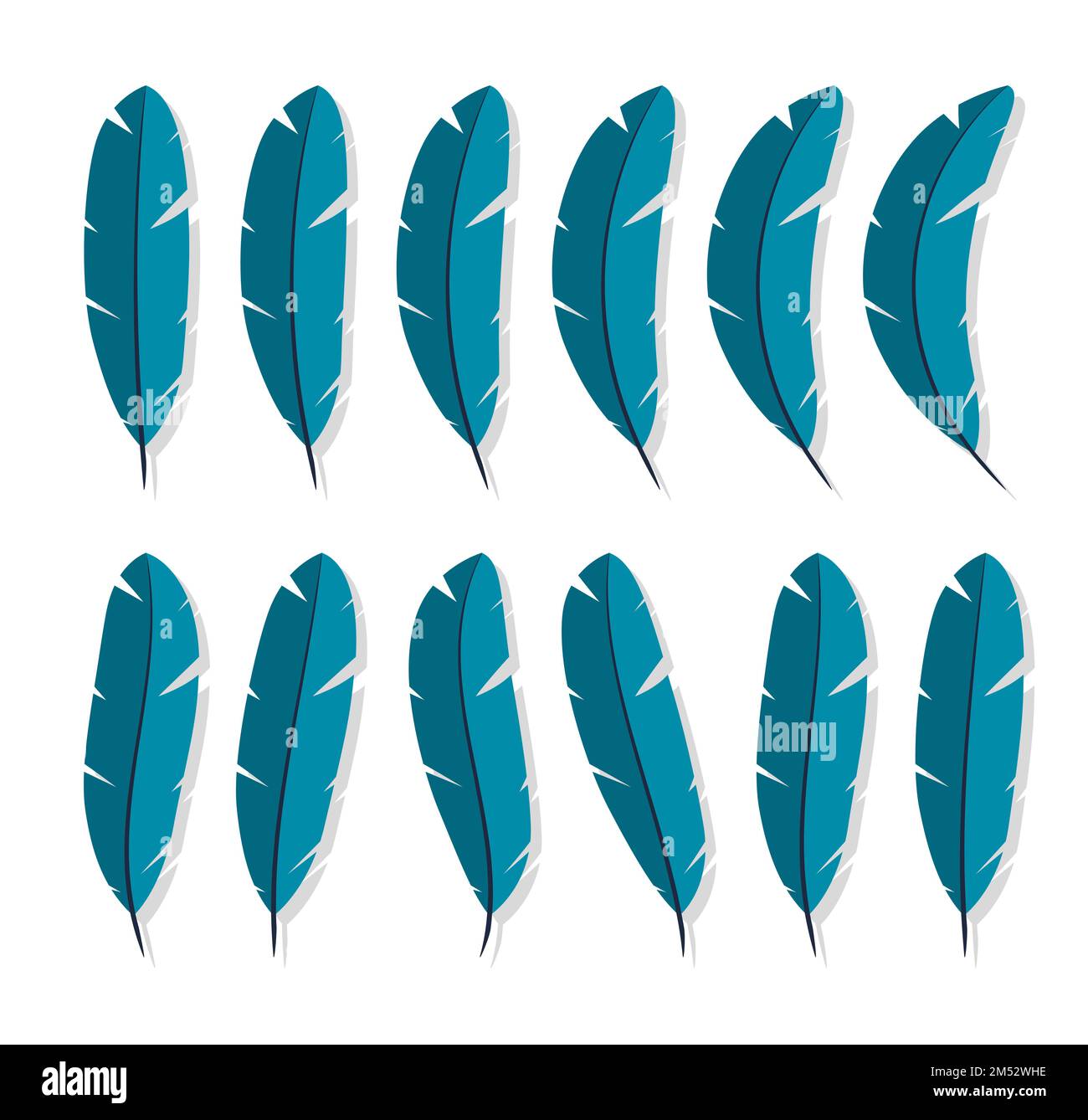 Feathers collection icon Flat characters in the style of a white ...