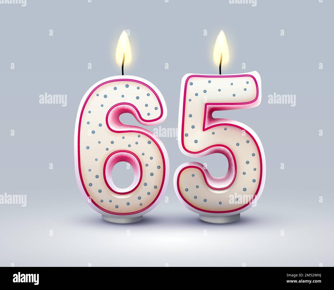 Happy Birthday years. 65 anniversary of the birthday, Candle in the ...