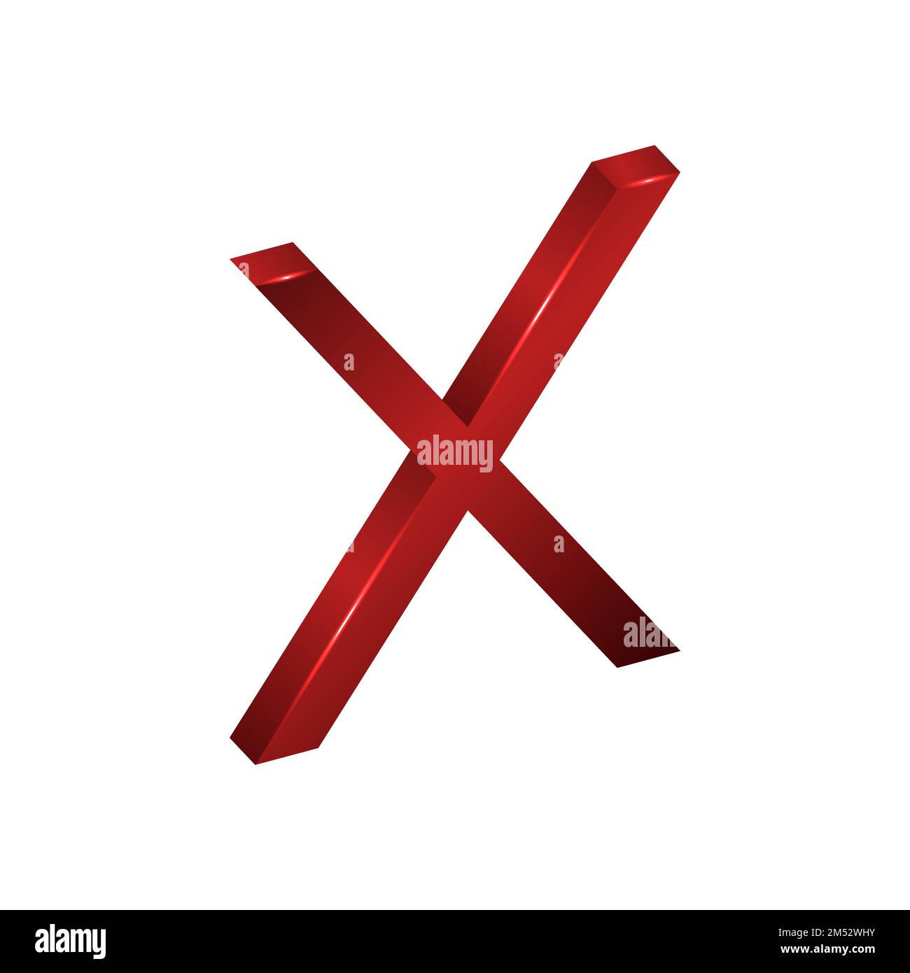 Letter X character in a realistic 3D icon style Vector Illustration ...