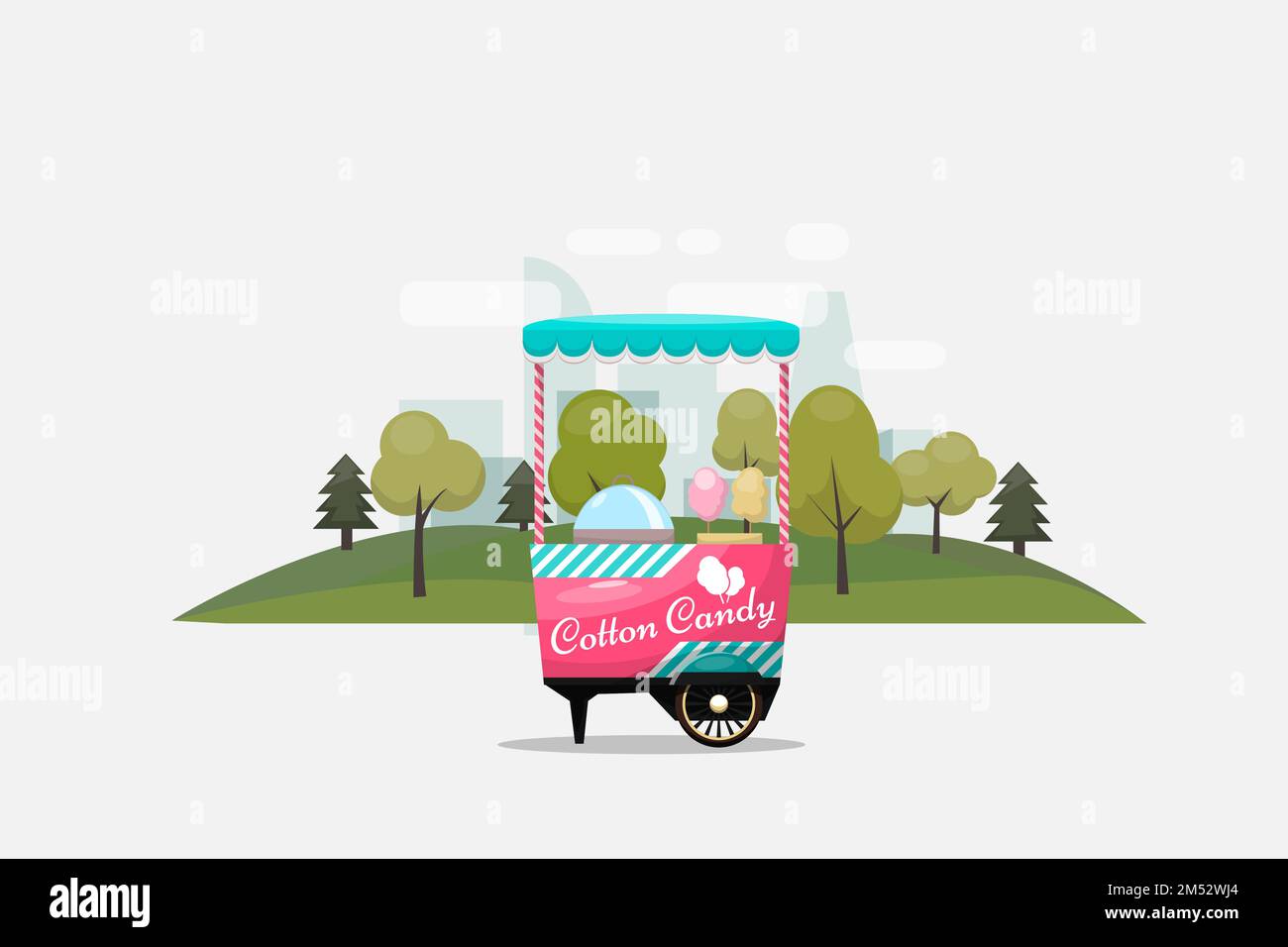 Cotton candy cart, kiosk on wheels, retail, sweets and confectionery ...