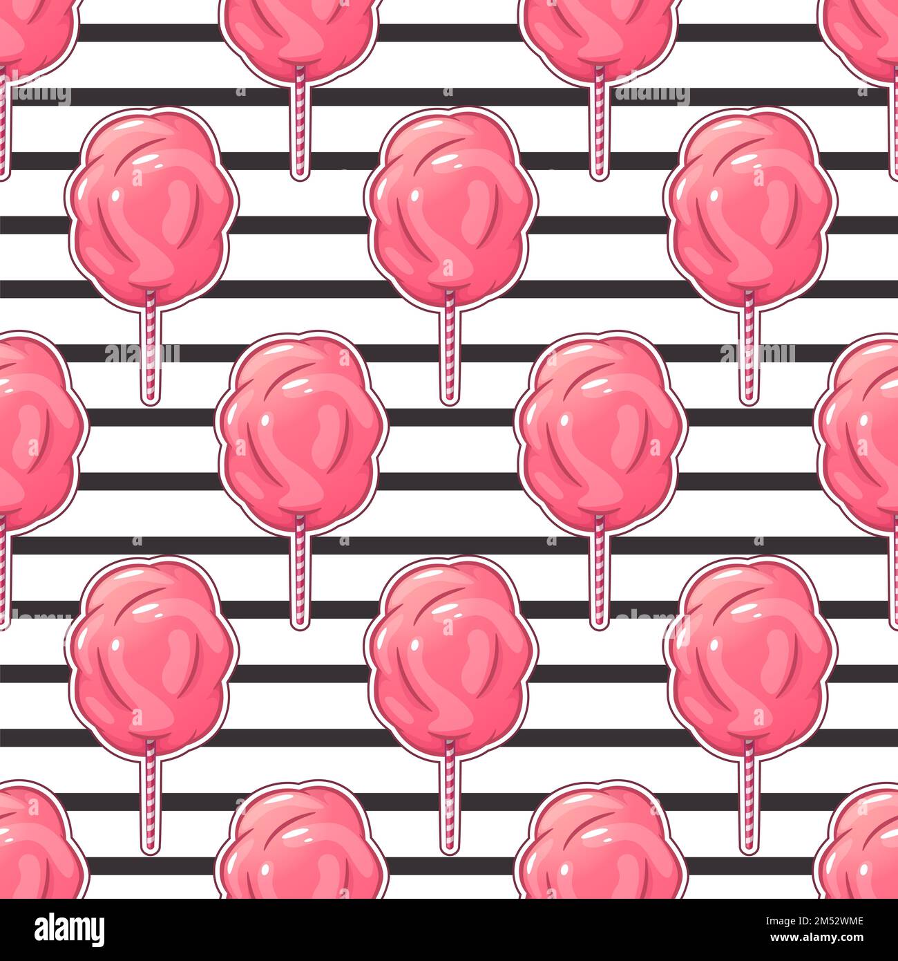 Cotton candy wrapper isolated seamlessly pattern vector illustration ...