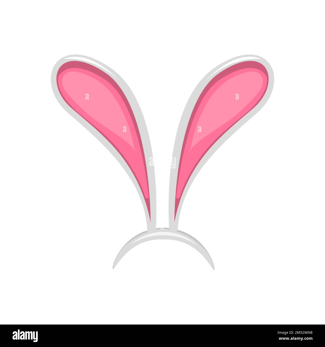 Easter bunny ears mask. Ostern spring bunny ears hat on a white ...