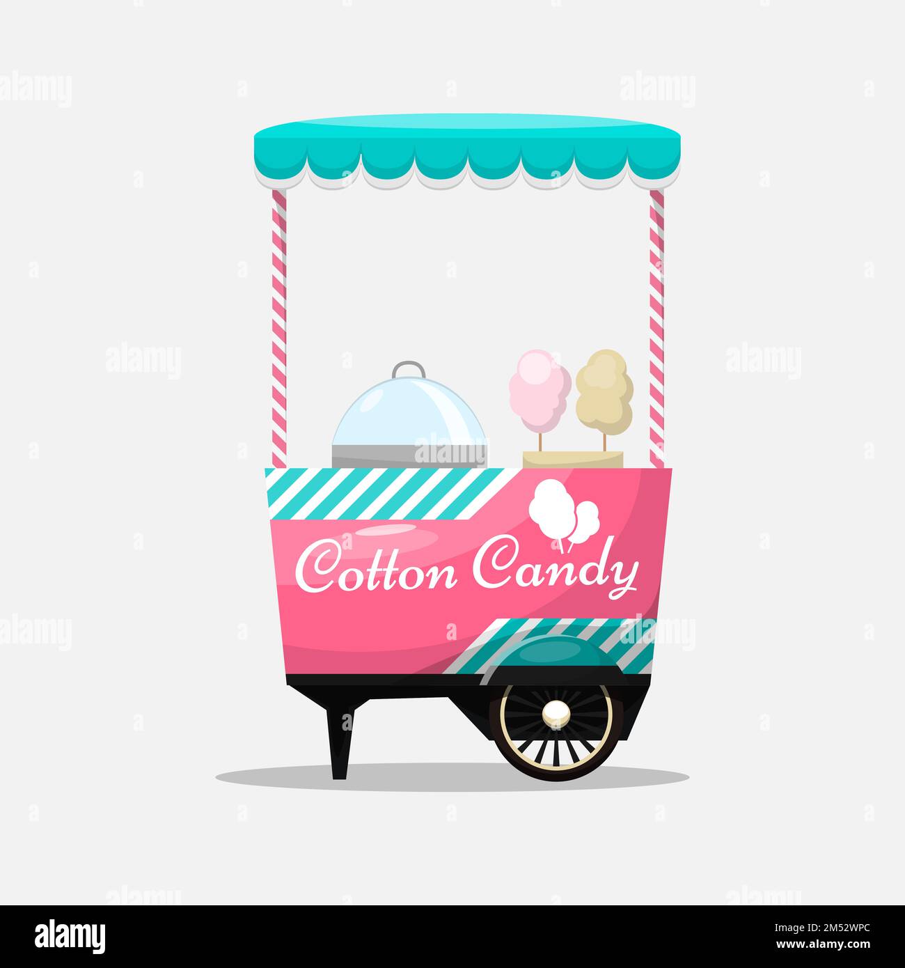 Cotton candy cart, kiosk on wheels, retail, sweets and confectionery ...