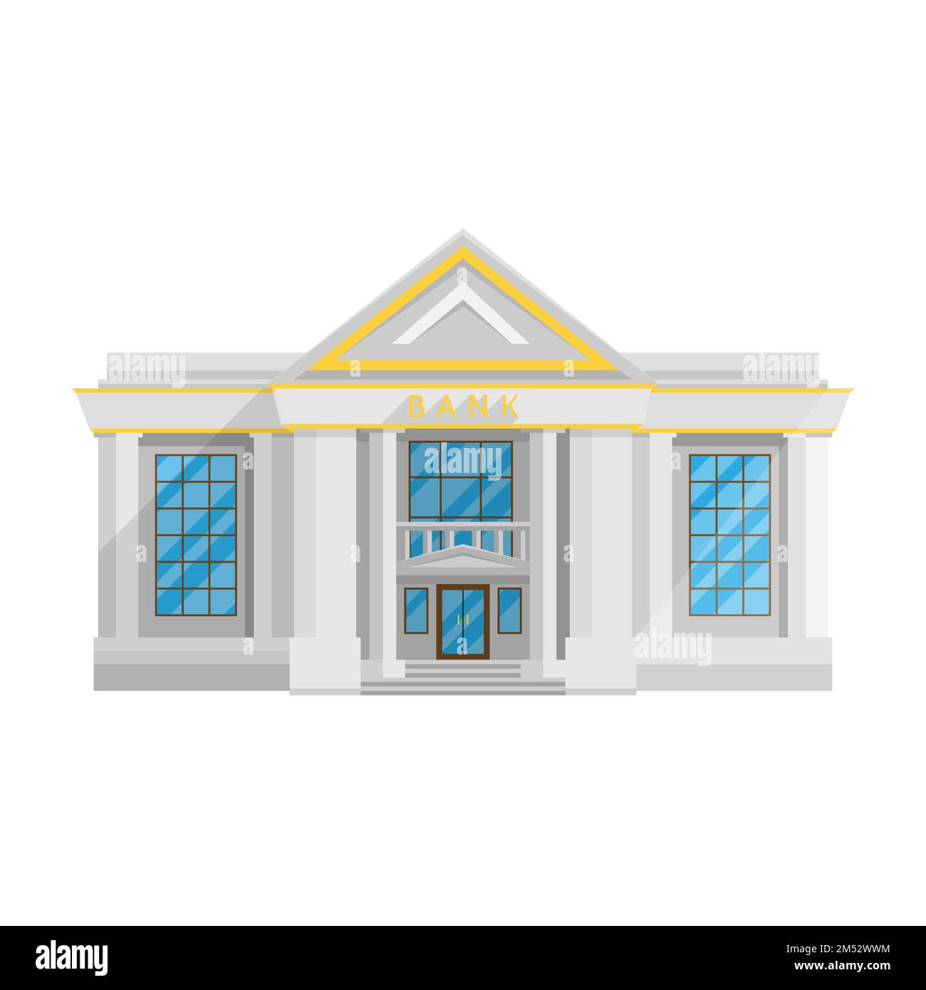 Bank building isolated Flat in style on a white background vector ...