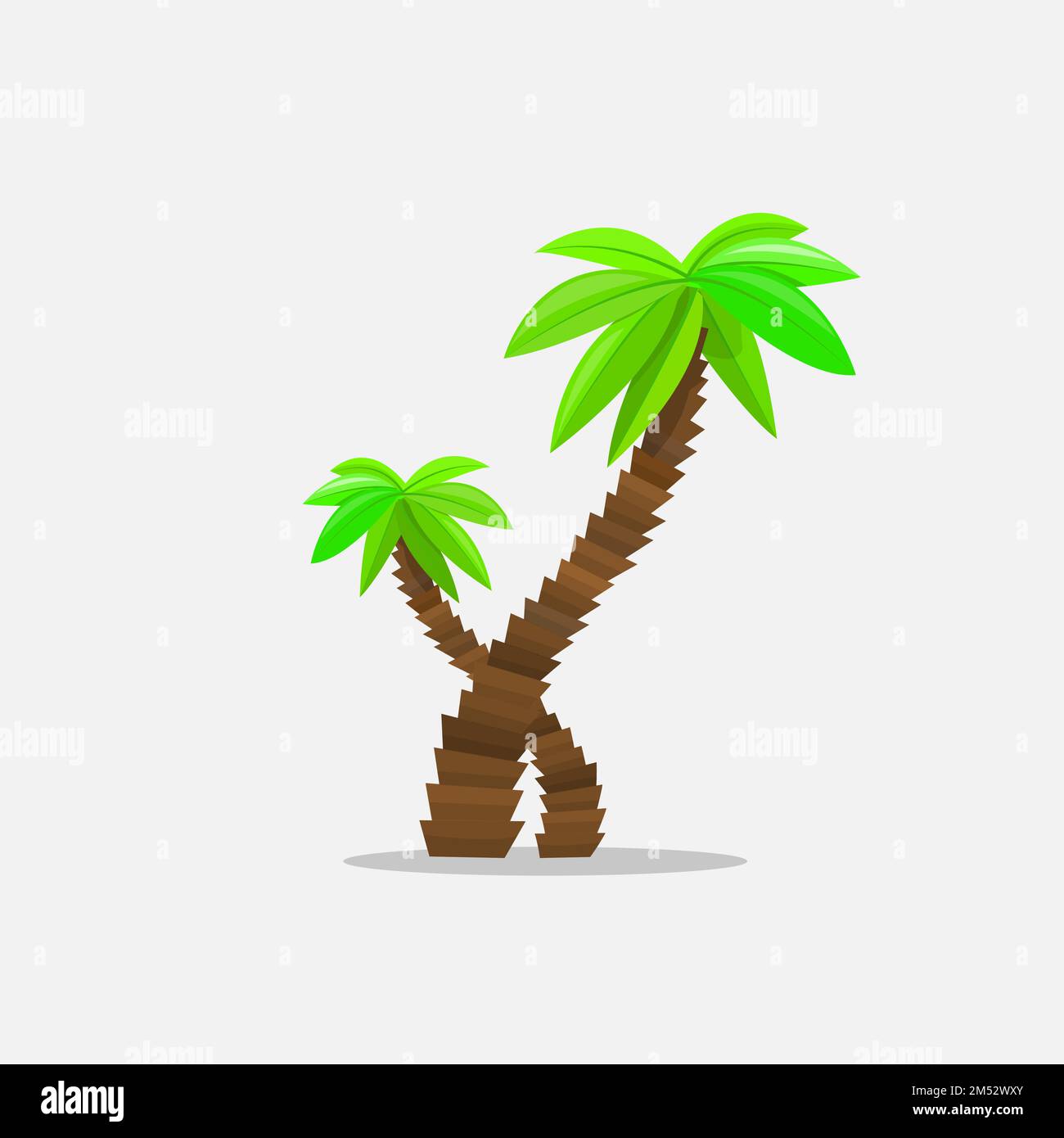 Palm trees in cartoon style isolated on white background Vector ...