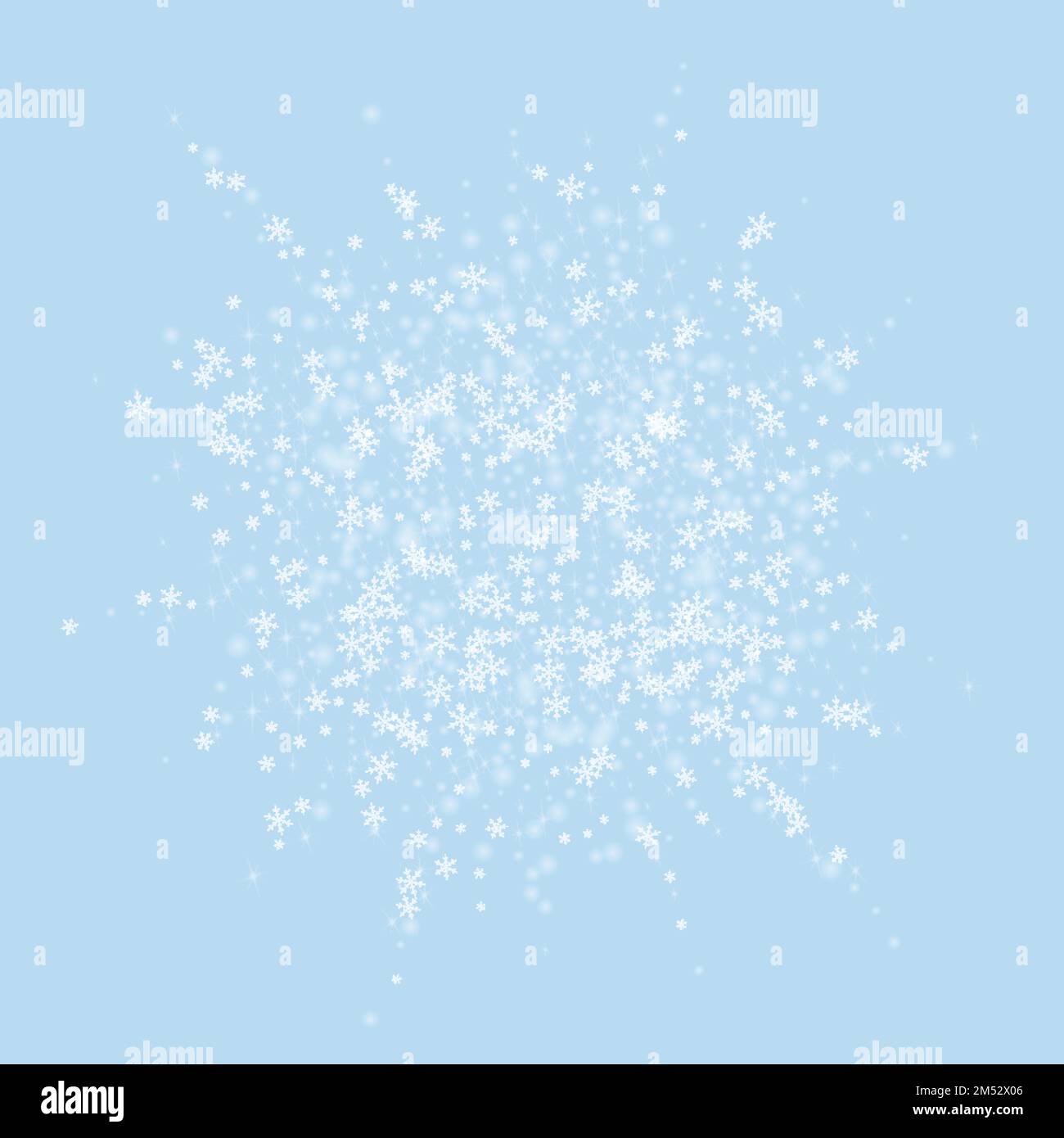 Snowy christmas background. Subtle flying snow flakes and stars on ...