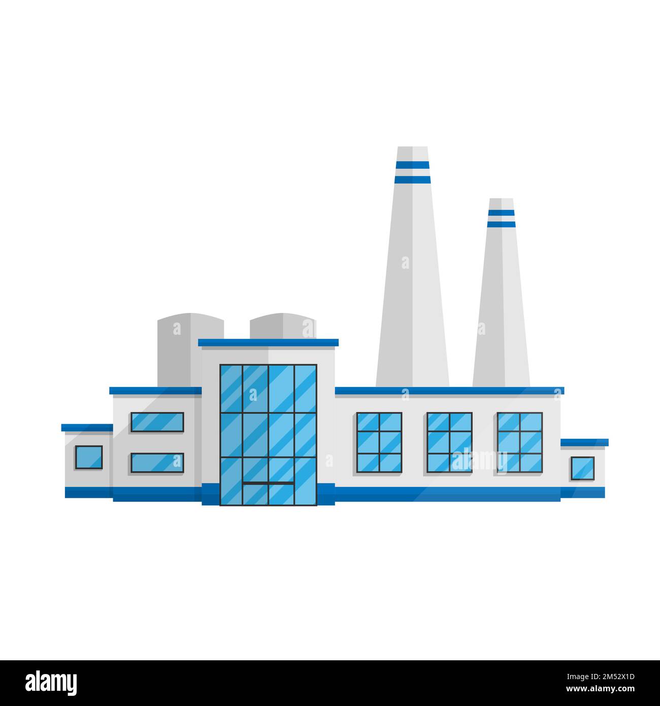 Factory building in the Flat style isolated on white background vector ...