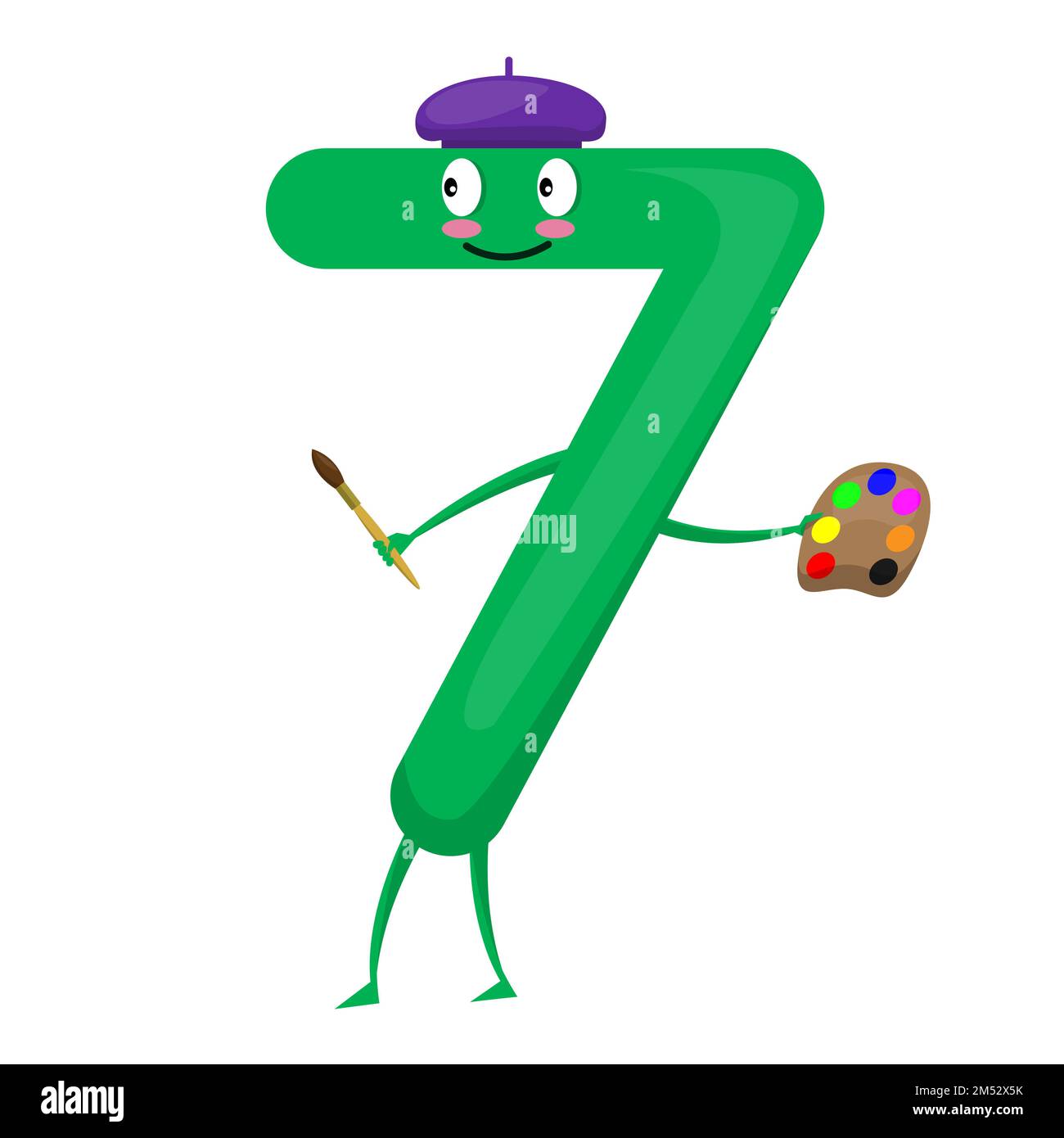 Seven Cute fun colorful figure in the form of cartoon characters for ...