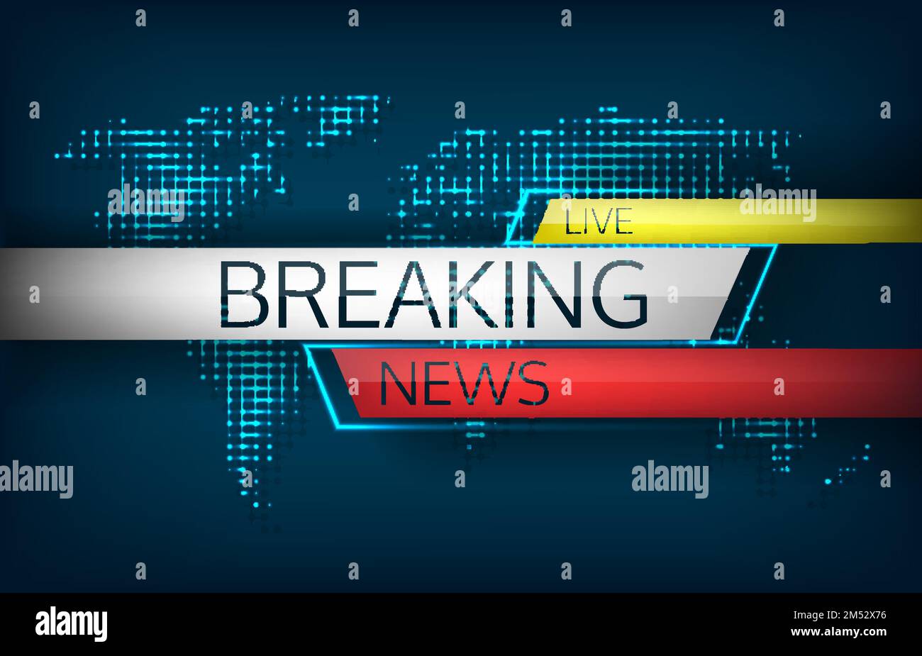 Breaking news live on world map background isolated vector illustration ...