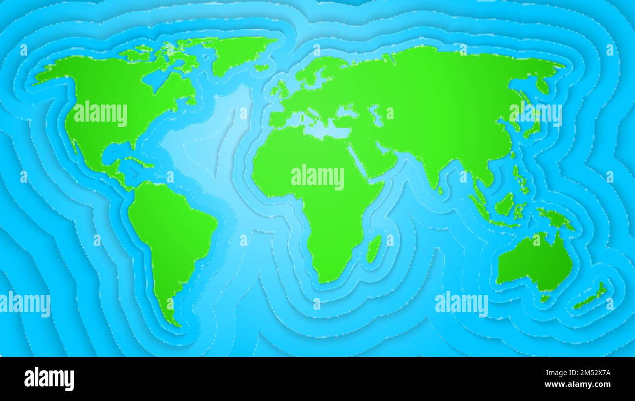 World Map isolated paper carving art of origami vector illustration ...