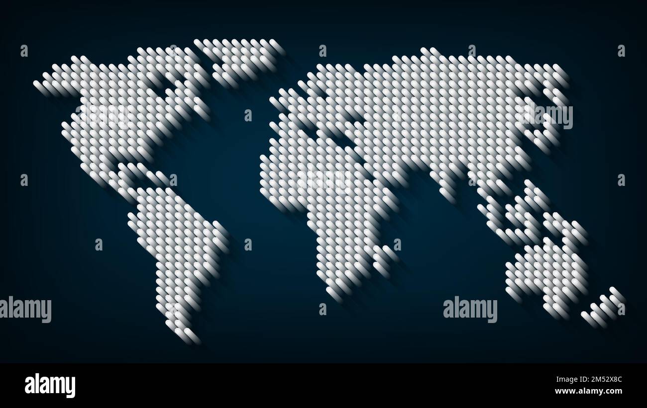 Isolated abstract world map with dots Vector illustration. Geography ...