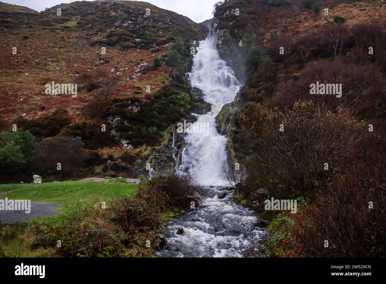Assaranca Waterfall by Ardara in County Donegal - Ireland Stock Photo ...