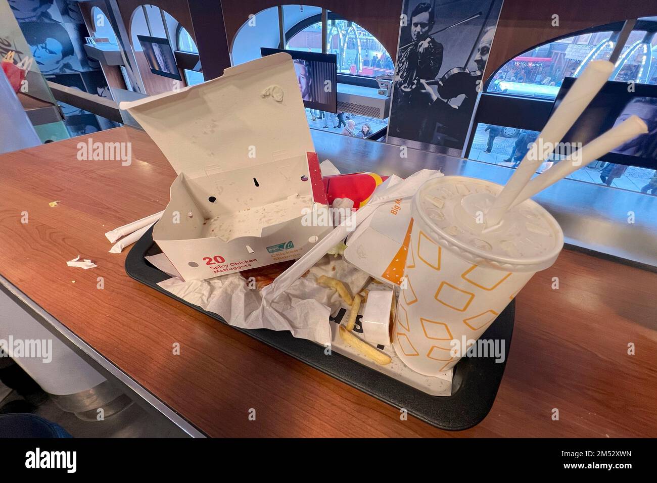 Munich, Deutschland. 24th Dec, 2022. Packaging waste after a consumed ...