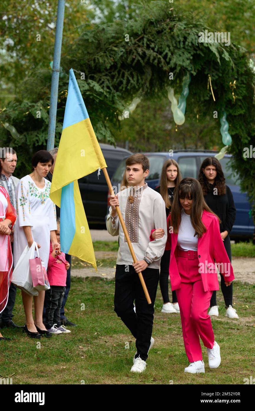 Ivano-Frankivsk, Ukraine September 1, 2022: holiday of the first bell ...