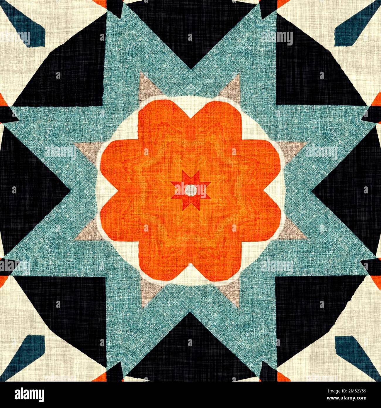 Quilted Americana geo seamless pattern. Cottagecore all over retro ...