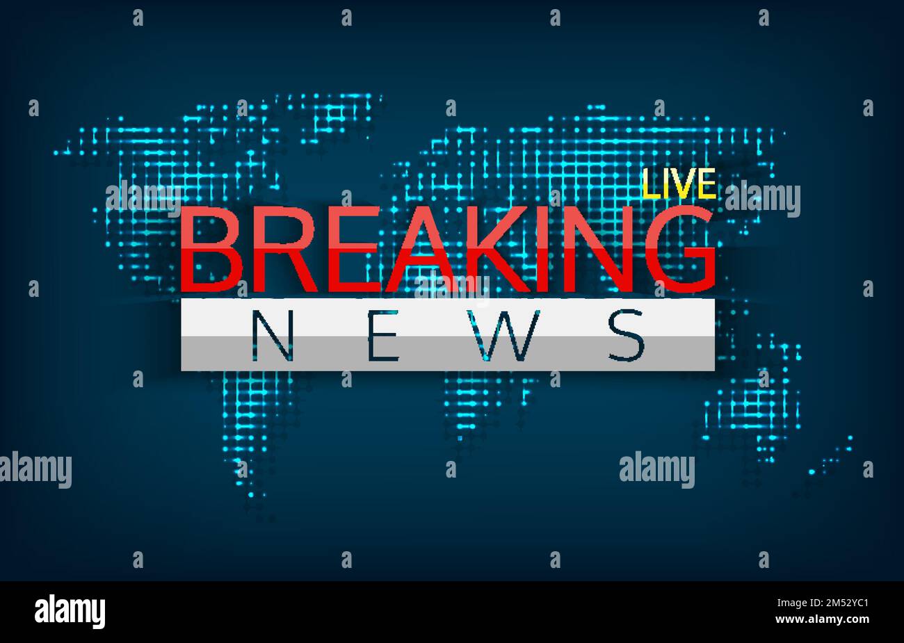 Breaking news live on world map background isolated vector illustration ...