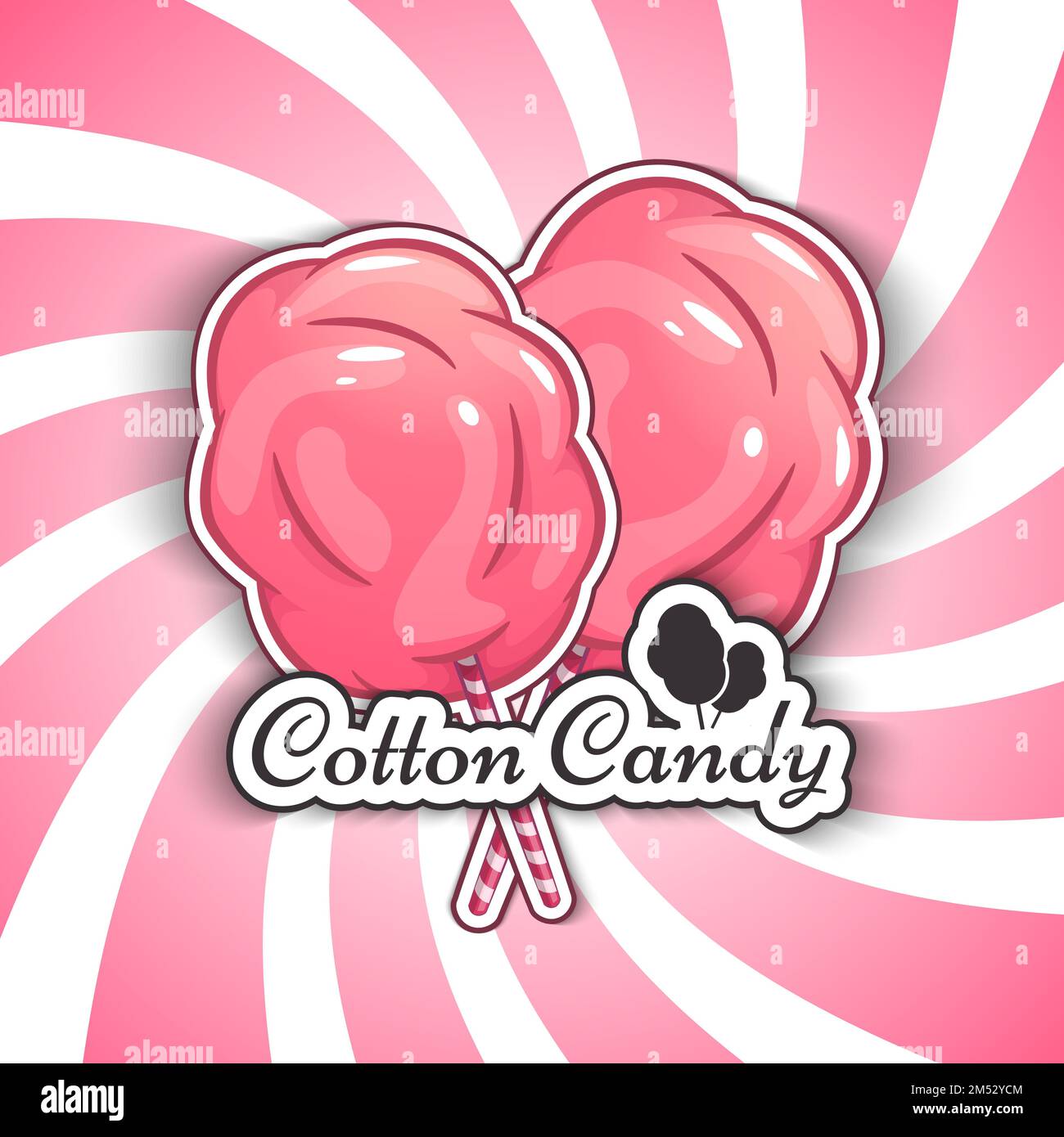 Cotton Candy Isolated Logo Emblem for Your Products, Vector ...